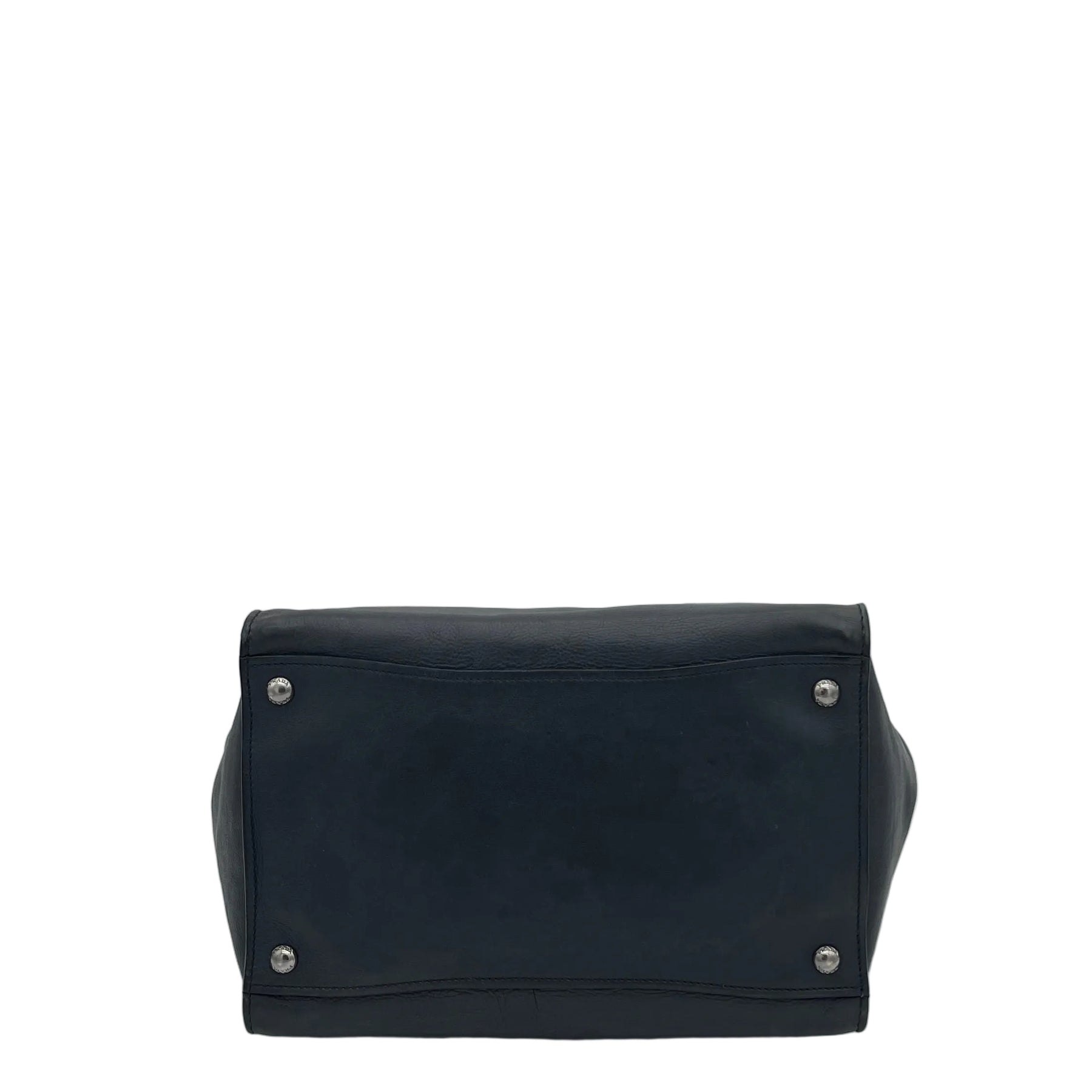 Prada Tasche Glace Twin Pocket Tote Kalbleder Anthrazit Prada Logo Har ...